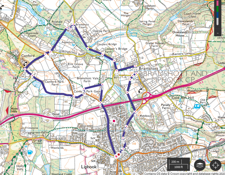 Walk J – Leisurely Walk starting Liphook, returning via Conford and ...